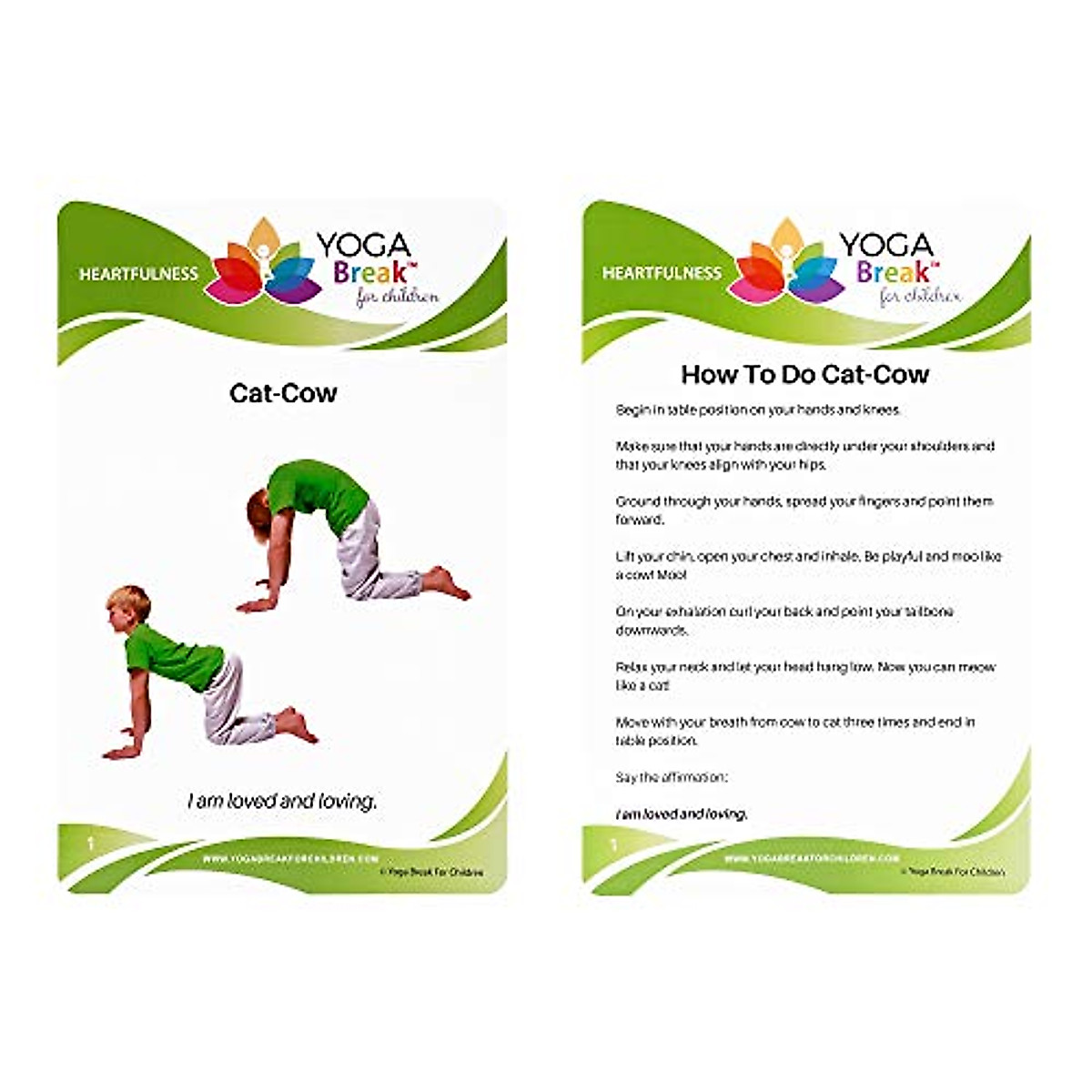 Kids Yoga Cards, 54 Educational Flash Card Deck for Children, 7 Sequences with Yoga Poses, Breathing Exercises, Meditations and Affirmations.