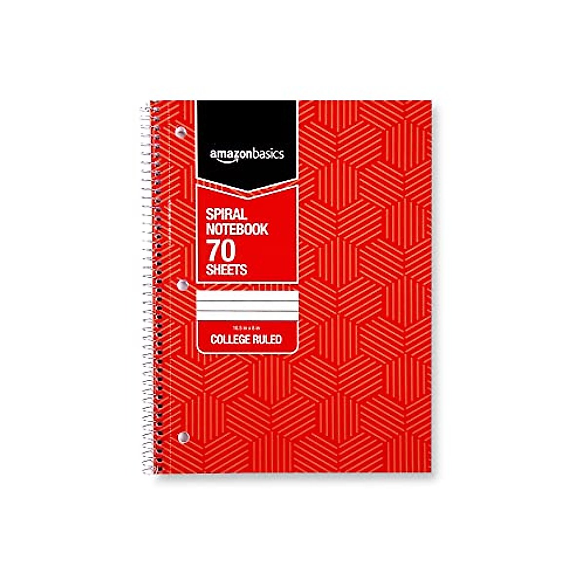 Amazon Basics College Ruled Wirebound Spiral Notebook, 70 Sheet - 5-Pack, Assorted Sunburst Pattern Colors