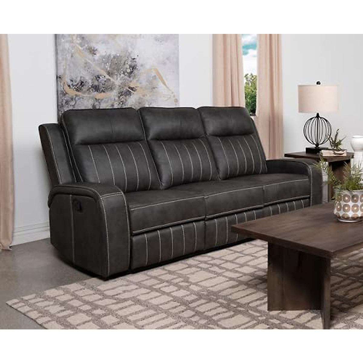Coaster Home Furnishings Raelynn Upholstered Motion Reclining Sofa Grey