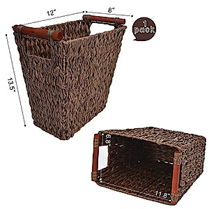 GRANNY SAYS Bundle of 1-Pack Wicker Wastebasket & 1-Pack Wicker Bathroom Wastebaskets