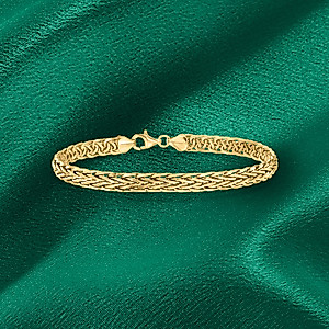 Ross-Simons 18kt Yellow Gold Wheat-Link Bracelet. 7 inches