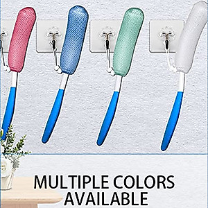 KkaFFe Long Handle Bath Brush,15.35" Anti-Slip Curve Shower Back Brush,Ergonomic Streamlined Back Brush Scrubber, Body Brush for Showering for