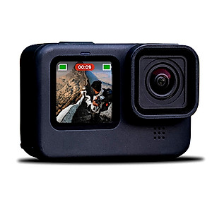 GoPro HERO9 Black - Waterproof Action Camera with Front LCD and Touch Rear Screens, 5K HD Video, 20MP Photos, 1080p Live Streaming, Stabilization + Sandisk 64GB Card and Extra Battery
