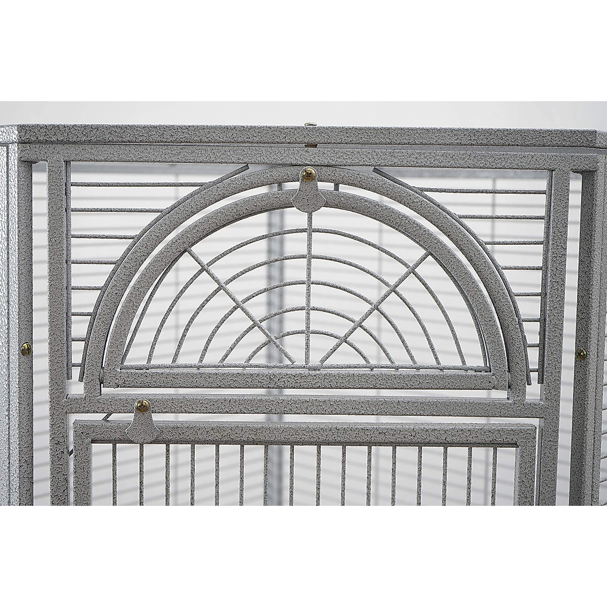 Flyline Corner Bird Cage for Cockatiel Parakeet Black and White (White Vein)