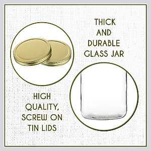 kitchentoolz 1 Gallon Glass Jar with Lid - Large Mason Jar Wide Mouth- Pickling, Storing, Brewing and Fermenting