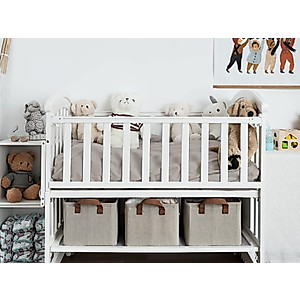 StorageWorks Storage Baskets for Shelves and Fabric Storage Box with PU Handles