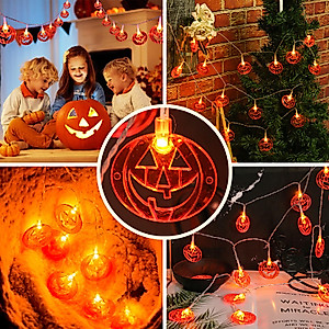 ITICdecor Halloween Pumpkin String Lights Battery Operated 15Ft 30 LED Orange Pumpkins Fairy Light Indoor Outdoor for Halloween Thanksgiving Fireplace Party Patio