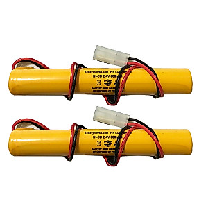 (2 Pack) Exit Sign Emergency Light 211003-2 Unitech Lithonia 2110032 OSI OSA017AA 2.4v 600mAh Ni-CD Battery Pack Replacement for