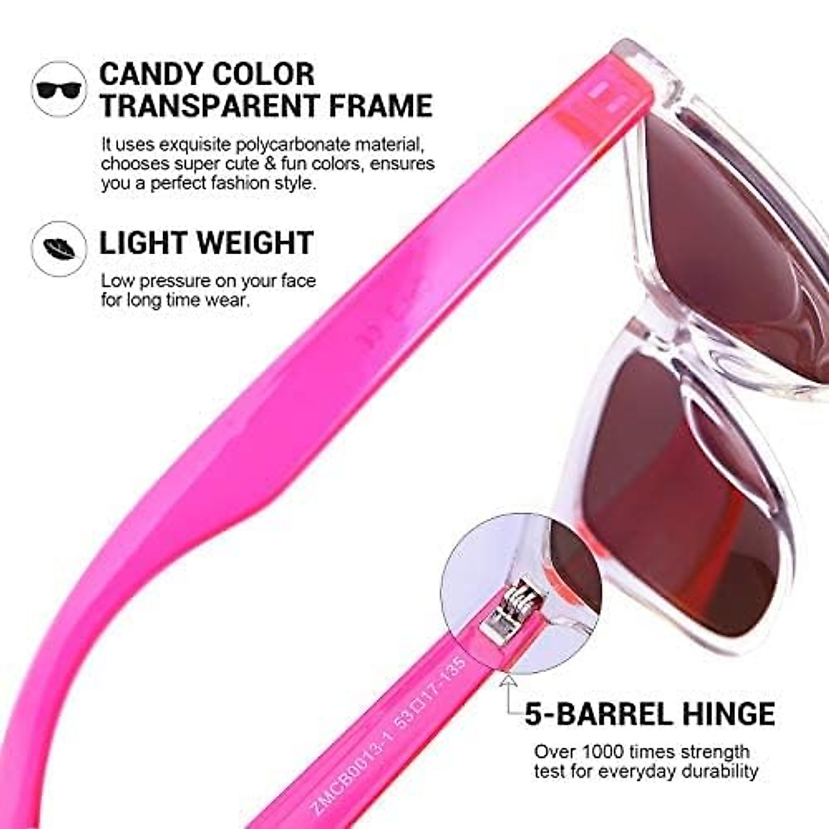 COLOSSEIN Sunglasses Womens Classic Square Frame UV400 Mirrored Lens, Fit for Outdoor, Vacation, Driving