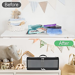 Bluedale Photo Storage Box with Zipper, 10 Inner 4 x 6 Photo Cases Hold 1000 Pictures, Waterproof Photo Organizer Containers, Scrapbook Keeper with Handle for Seed, Picture, Craft Storage