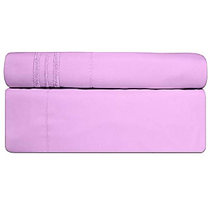 Twin Sheets - Breathable Luxury Sheets with Full Elastic & Secure Corner Straps Built In - 1800 Supreme Collection Extra Soft Deep Pocket Bedding Set, Sheet Set, Twin, Lilac