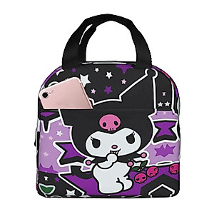 YHDVMYIS Kawaii Lunch Bag Cute Anime Insulated Portable Lunch Box Cartoon Reusable Thermal Bento Lunch Tote Cooler Bags For Women Men Office Work Picnic