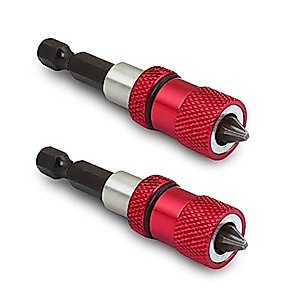 SeonFook 2Pcs Magnetic Bit Holder with PH2 Screwdriver Bits, 1/4 Inch Hex Shank Driver Bits Adjustable Depth Screw Holder Drywall Screw Bits (60mm)