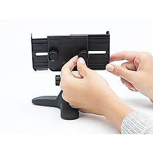 WeatherTech DeskFone Two View Universal Phone Holder for Flat Surfaces, Office, Kitchen, Nightstand - Black Plastic Knobs