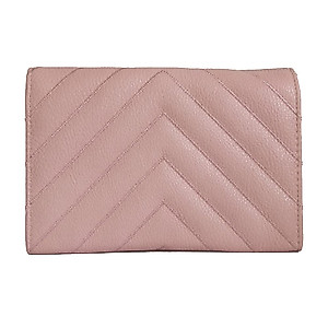 Buckle Down Disney Wallet, Foldover, Disney Signature D Logo Rose Gold, Pink, Chevron Stitch, Vegan Leather