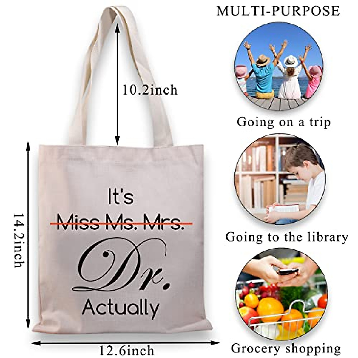 BDPWSS PHD Graduation Gift PHD Candidate Survivor Gift Doctorate Degree Gift It's Miss Mrs Ms Dr Actually Tote Bag (It Dr actually TG)