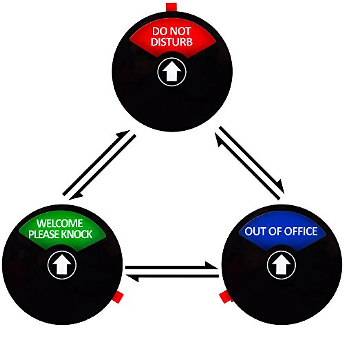 Kichwit Privacy Sign, Do Not Disturb Sign, Out of Office Sign, Welcome Please Knock Sign, Office Sign, 5 Inch, Black