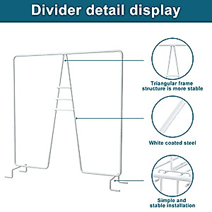 ERYTLLY Shelf Dividers Closet Shelf Dividers Closet Wire Shelf Dividers Wire Closet Shelf Dividers Separator Steel Organizers Closet Organizer