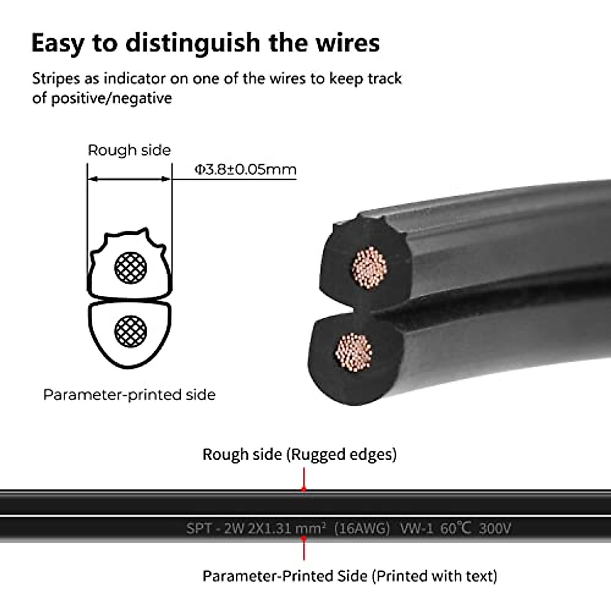 FIRMERST 16/2 Low Voltage Landscape Wire Outdoor Lighting Cable UL Listed 200 Feet