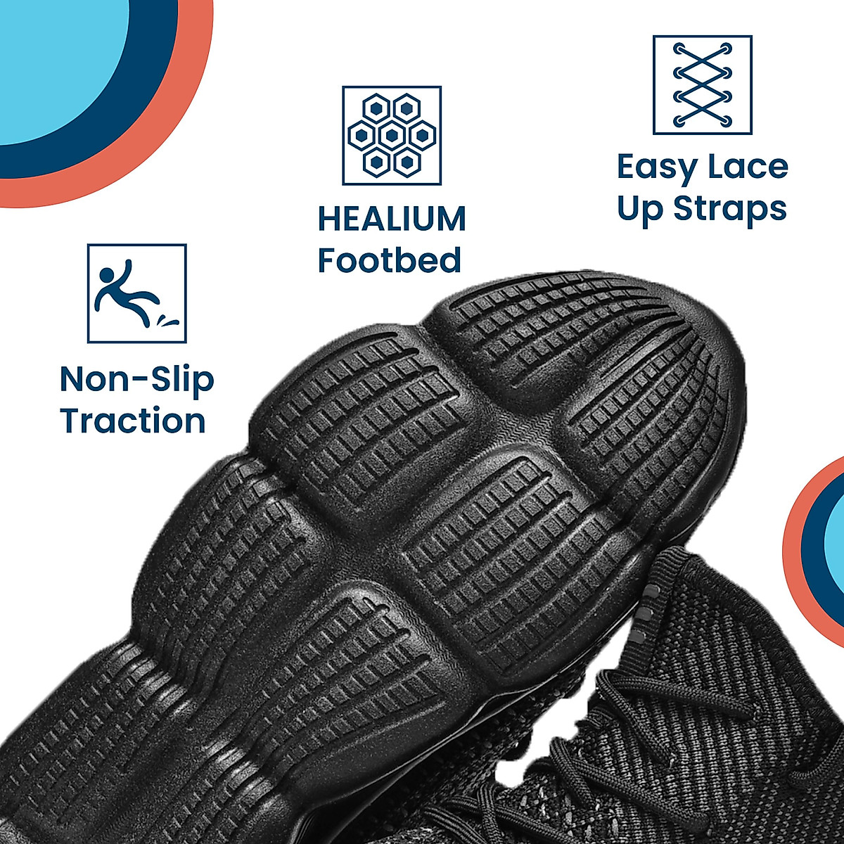 HUHV Flow 360 Ultra-Cloud Runner Unisex Shoes - Black Shadow, Size M 13 / W 16