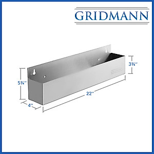 GRIDMANN 22-inch Single Speed Rail - Stainless Steel Liquor Bottle Holder Rack for Bars