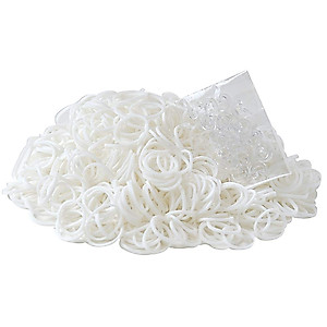 The Beadery White Wonderloom Bands, 600 RubberBand & 24 Clip