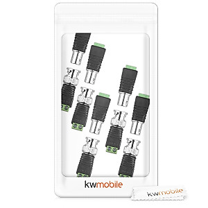 kwmobile 10 Pieces BNC Connector Adapter Set - 5X Male 5X Female with Solderless Screw Terminal Coax Cat5 Cat6 to Video Balun Surveillance Camera