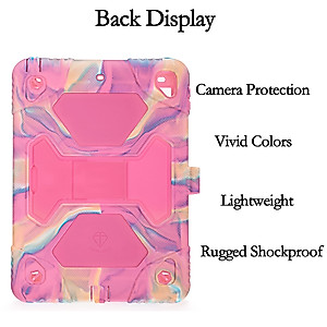 iPad Air 2 Case iPad 6th Generation Case iPad 5th Generation Case Shockproof Case Ultra Slim Lightweight Stand Case for 9.7 inch iPad (Pink)