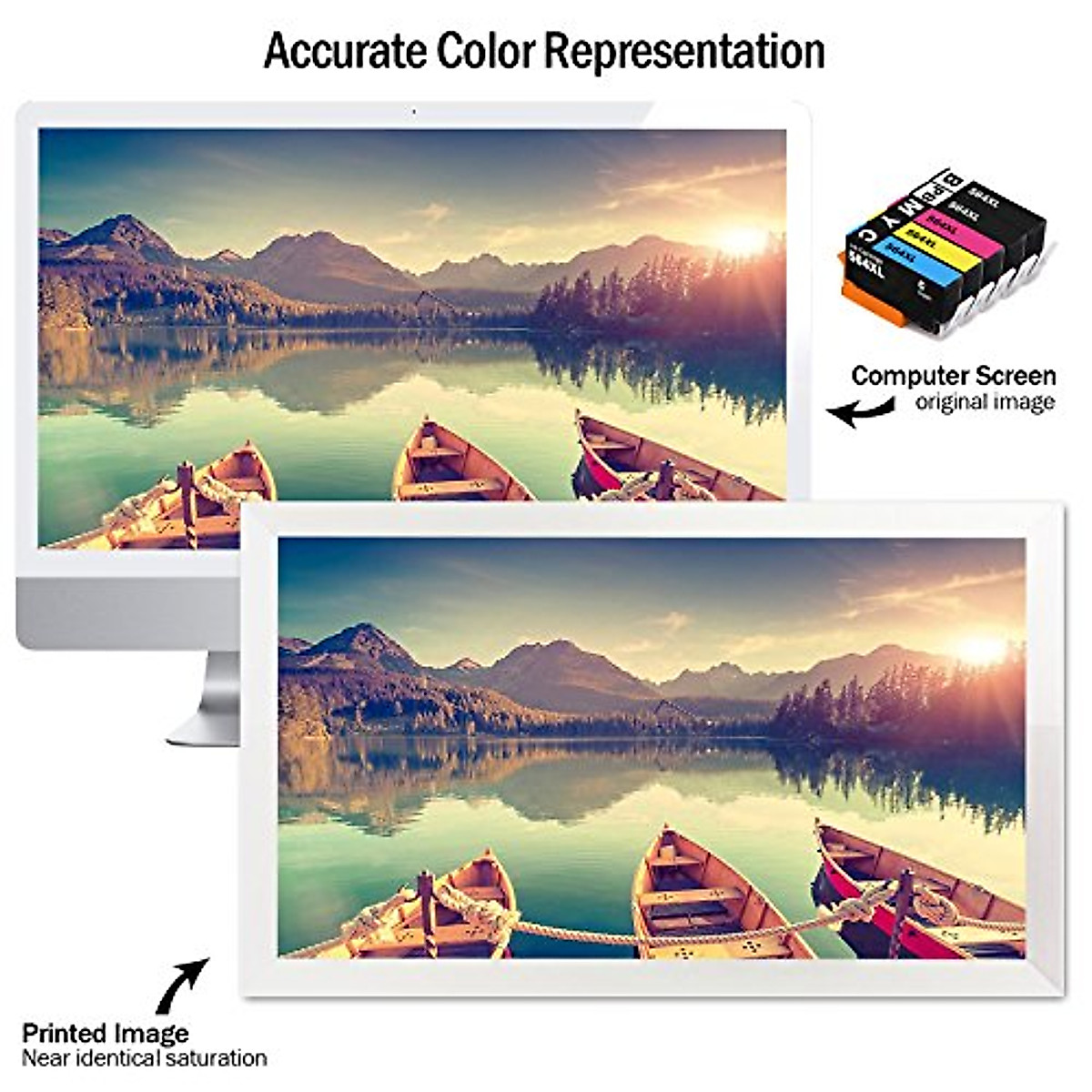 Cartlee Set of 5 Remanufactured 564XL High Yield Ink Cartridges for HP Photosmart 5510 5520 6510 6520 6525 7510 7520 7525 B8550 C6380 D7560 Premium C309A C410 Officejet 4620 Deskjet 3520