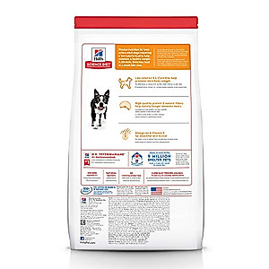 Hill's Science Diet Dry Dog Food, Adult, Light for Healthy Weight & Weight Management, Small Bites, Chicken Meal & Barley Recipe, 5 lb. Bag