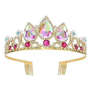 AOPRIE Alice Crown Tiara for Women Colorful Girls Princess Queen Headband for Women Decoration