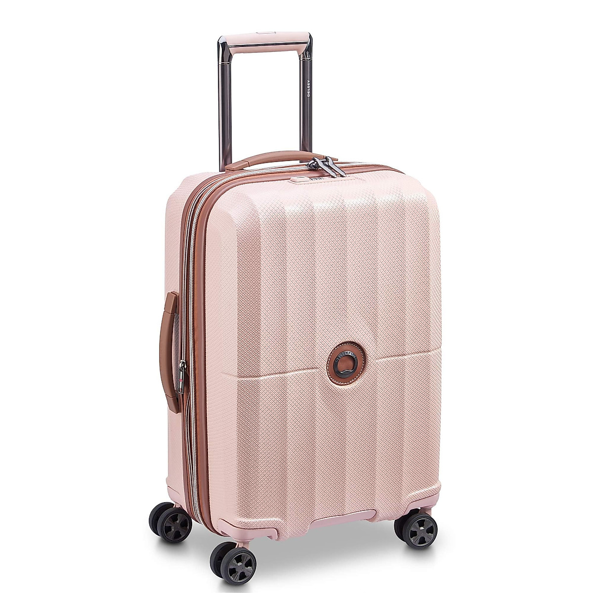DELSEY PARIS St. Tropez Hardside Expandable Luggage with Spinner Wheels, Pink, Checked-Large 28 Inch