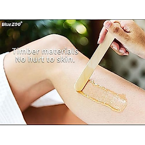 Bluezoo 100 Count Waxing Sticks Spatulas Large Wood Wax Applicator for Eyebrow Bikini Line Hair Removal and Smooth Skin, Salon Spa and Home Usage, Wooden Wax Stick