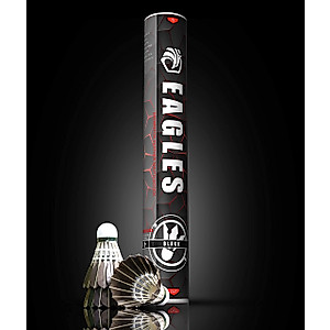 EAGLES Badminton Birdies Feather Bedminton Shuttlecocks- Birdie Ball for Indoor and Outdoor Matches ~ Highly Stable & Durable Shuttle Balls (Black)