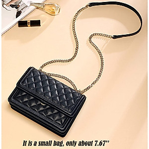 YXBQueen Handbags for Women Quilted Black Crossbody Flap Bag Small Chain Purses Black Quilted Purse
