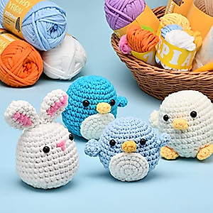 Yarn for Crocheting and Knitting for Beginners with Easy-to-See Stitches, Cotton Nylon Blended Yarn, 2x80m (87.5yds) Pefect for Knitting or Crocheting Blankets, Bags, Rugs, Toys, Pillows-White