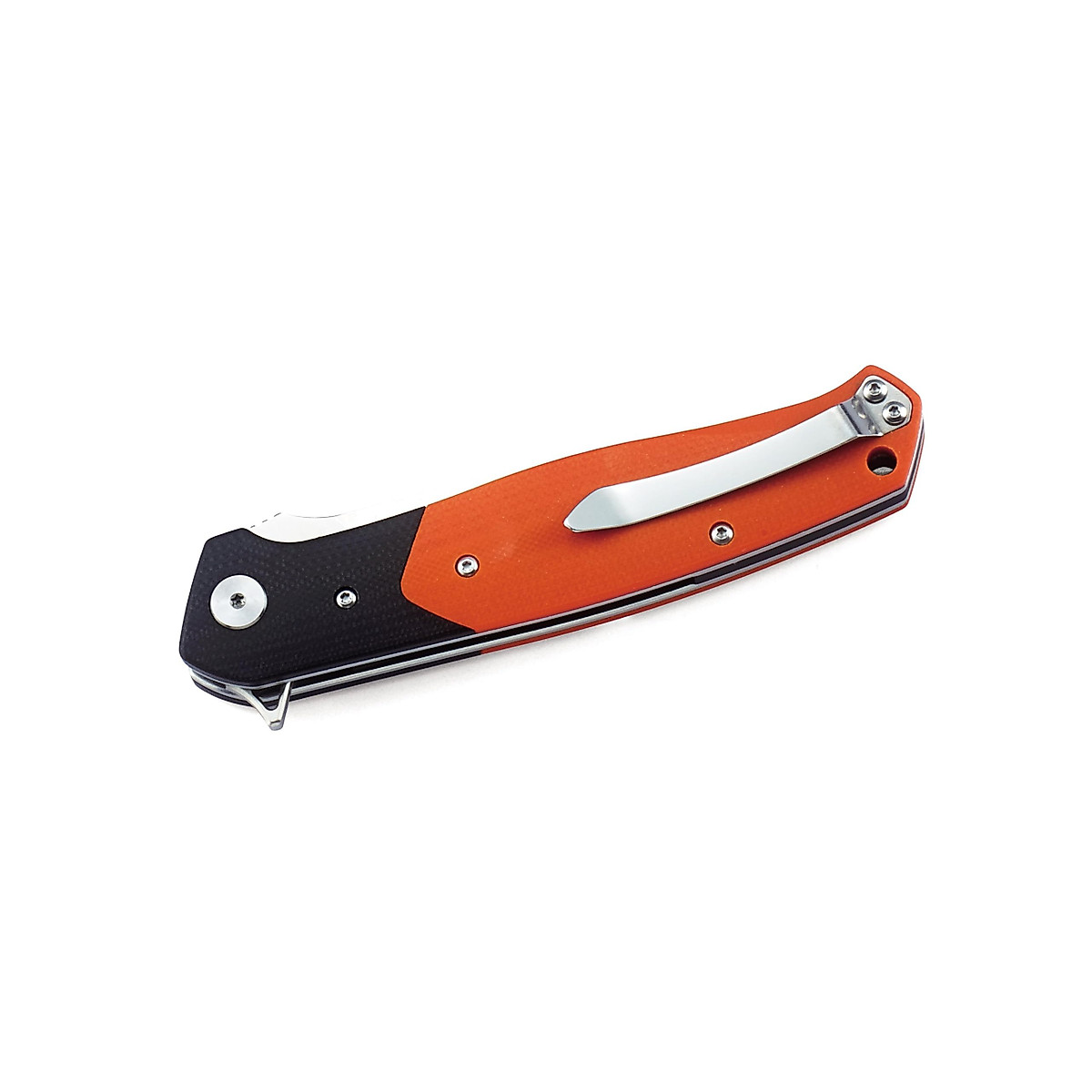Bestech Knife BG03C Folder 3.8 in Plain and Orange G10Handle Hunting-Folding-Knives, Black