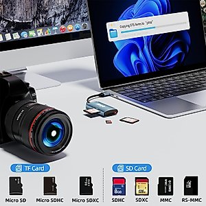 Vanja USB SD Card Reader, 2 in 1 Memory Card Reader SD Card to USB Adapter, for Camera SD, SDXC, SDHC, MMC, RS-MMC, Micro SD, Micro SDXC, Micro SDHC, UHS-II and UHS-I Cards
