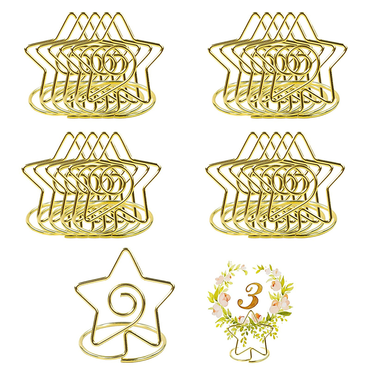 20Pcs Wedding Table Number Stand Place Card Holders for Table Setting Mini Table Menu Display Holder Stand for Memo,Cards,Pictures in Wedding,Birthday Party,Anniversary