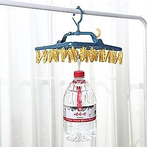 Radefasun Clip and Drip Hanger with 32 Clips Plastic Swivel Hook Portable Folding Drying Rack Baby Clothes Hanger Foldable Travel Accessories for Socks Bras Lingerie Towels Underwear Gloves