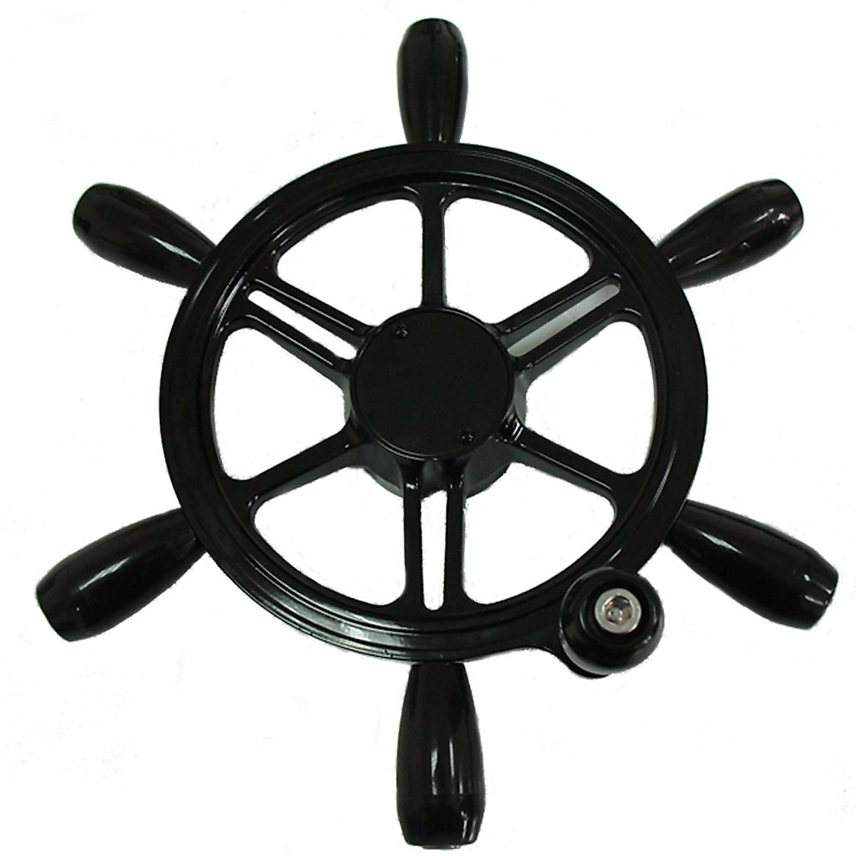 Woqi WH007 Aluminum 5-spoke Marine Boat Steering Wheel in 13 1/2" Diameter (black)