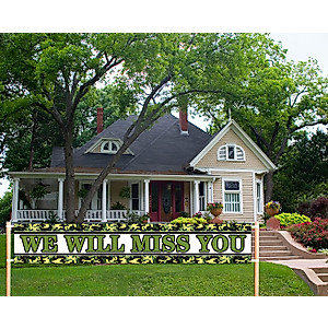 Large Camouflage We Will Miss You Sign Banner Retirement Party Graduation Party Going Away Party Office Work Party Farewell Party Supplies Decorations (9.8 x 1.6 ft)