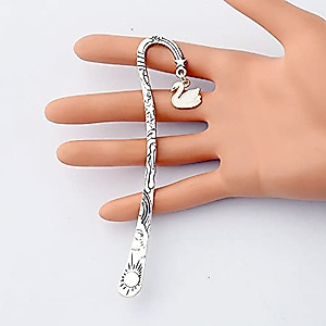 MYOSPARK Swan Bookmark Swan Inspired Jewelry Swan Lover Gift Bird Lover Gift Bookmark Literary Reader Gift (Swan Bookmark)