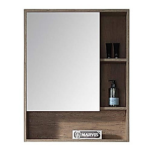 Fine Fixtures Surface Mount 24" Bathroom Medicine Cabinet, Grey - Left Hand Door