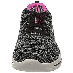 Skechers Women's GO Walk Arch FIT-Glee Sneaker, Black/Hot Pink, 9.5