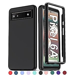 LeYi for Google Pixel 6A Case: Pixel 6A Phone Case for Men Women, Full-Body Shockproof Soft Silicone Protective Phone Case for Pixel 6A, Black