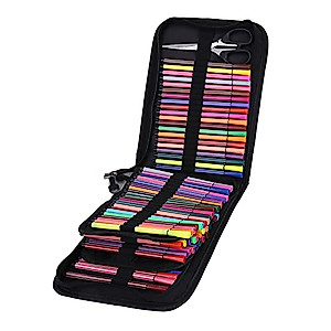 Pencil Case for Canvas Folding Bag 72 Slots Pen Pen for Holder Cloth Pen Pen for Organizer Pen Pen Pen Stand Pen Pencil Marker Cases (120 pieces folding bag (black))