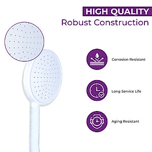 Blue Canyon Vector White Shower Head (SH001), Polished, Wall Mounted, Round, 1.5 meters Hose, 1 Jet