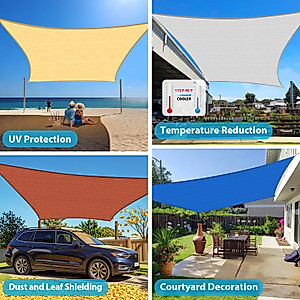 Amagenix Sun Shade Sail 12'X12' Curved Edge Outdoor Shade Canopy Sand Breathable 95% UV Block Shade Cloth for Patio Garden Backyard (We Make Custom Size)