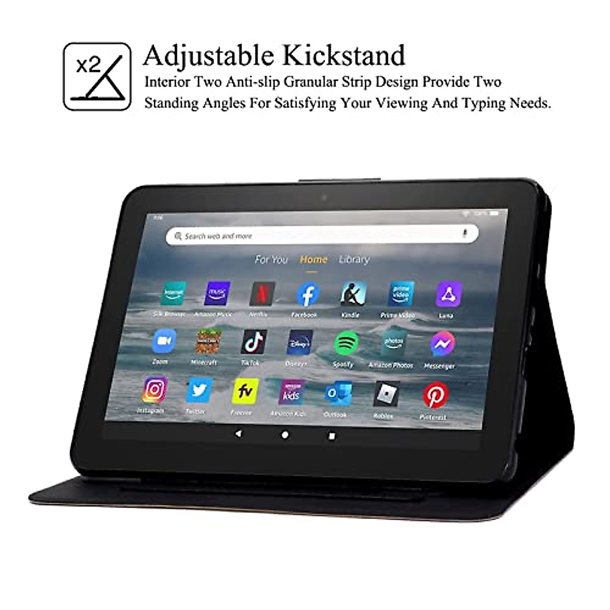 REASUN Case for All-New Amazon Kindle Fire 7 Tablet 12th Generation (2022 Release),Full Protection Folio Stand Cover with Auto Sleep/Wake Card Slots Case for New Kindle Fire 7 2022, Cat